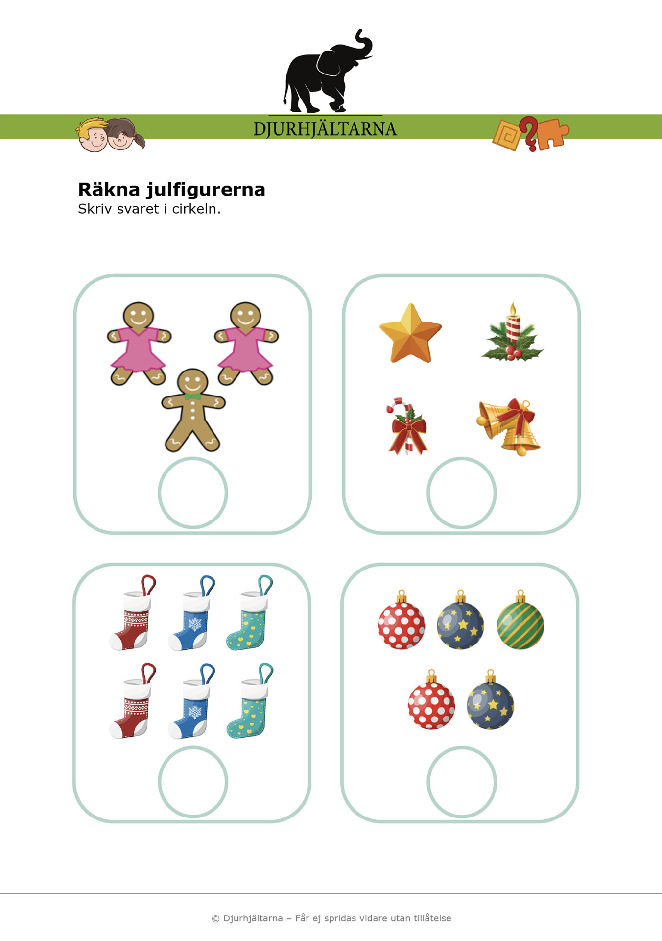 DOLD - Räkna julfigurer - Djurhjältarna