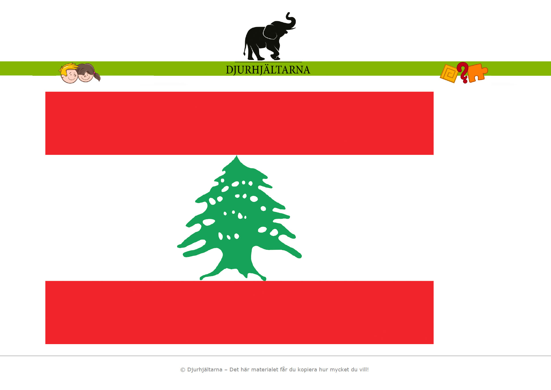 Lebanon Flag Coloring Page