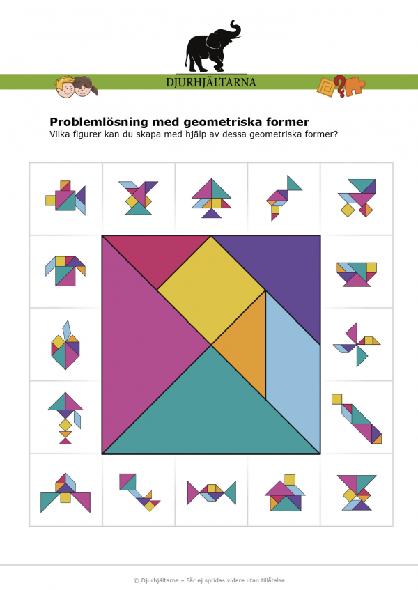 DOLD - Problemlösning med geometriska former - figurer 2 - Djurhjältarna