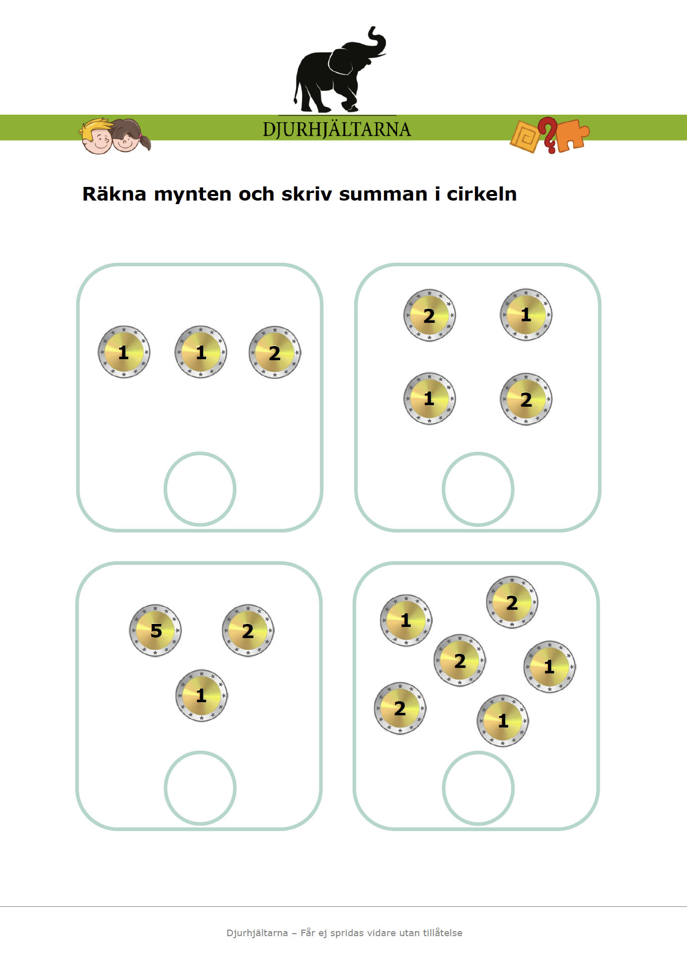 DOLD - Räkna med pengar - Djurhjältarna