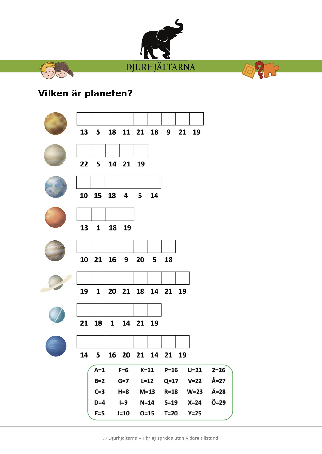 DOLD - Rymdpaket - Djurhjältarna